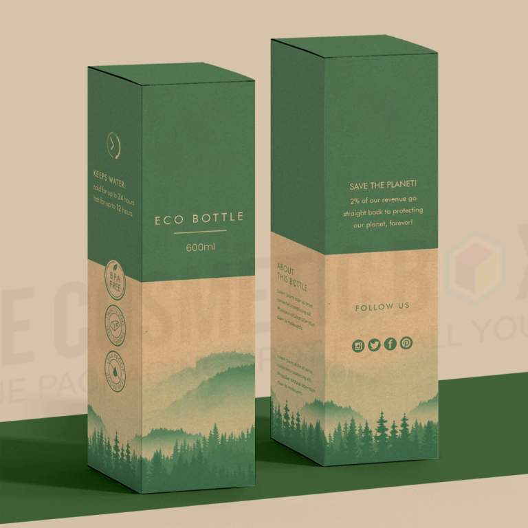 Water Bottle Boxes - Kraft Bottle Packaging Boxes USA - The Cosmetic Boxes